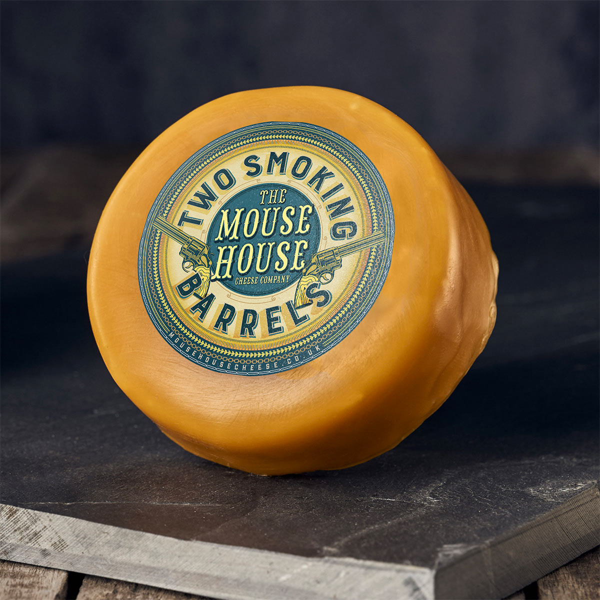 Two Smoking Barrels Cheddar Truckle - The Mouse House Cheese and Hamper ...